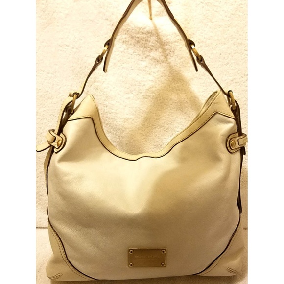 Michael Kors | Bags | Michael Kors Cream Leather Hobo Handbag | Poshmark
